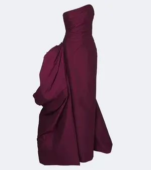 MARMAR HALIM Draped Taffeta Bustier Gown - Purple