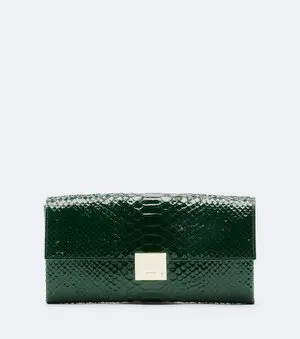 TOM FORD Jean Small Snake-effect Leather Clutch - Green