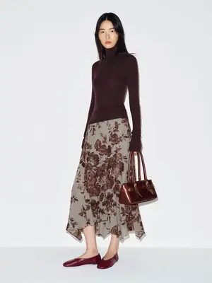 REFORMATION Petites Mccall Skirt - Brown