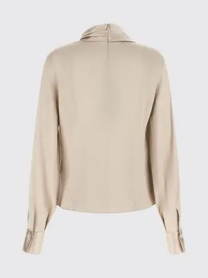 Brunello Cucinelli Long-sleeved Draped Silk Blouse