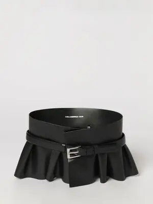 Karl Lagerfeld Smooth Cowhide Bustier Belt With Rouche Appliqu