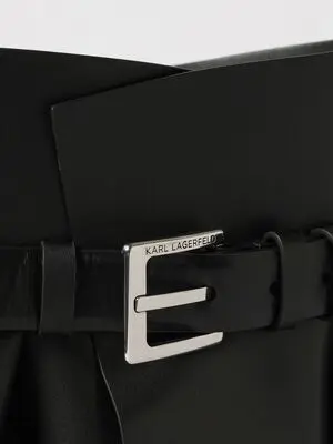 Karl Lagerfeld Smooth Cowhide Bustier Belt With Rouche Appliqu