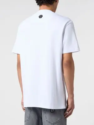 Philipp Plein Cotton T-shirt With Graphic Print And Rhinestones