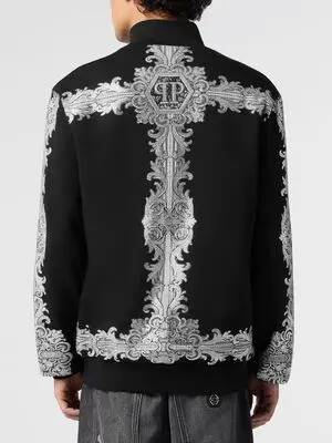 Philipp Plein Baroque Stones Zip-up Sweatshirt With Baroque Print And High Neck
