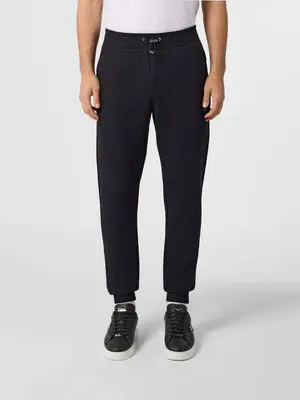 Philipp Plein Jersey Jogging Trousers With Drawstring And Jacquard Hexagon Logo - Black