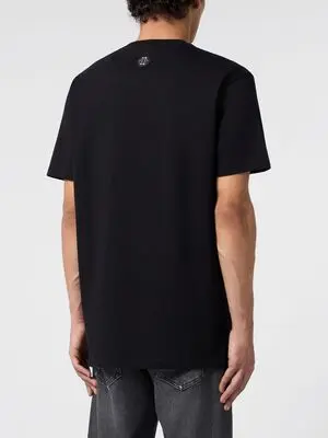 Philipp Plein Cotton T-shirt With Skull Print Embellished With Rhinestones