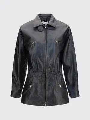 Magda Butrym Distressed Sheepskin Leather Jacket With A Drawstring Waist