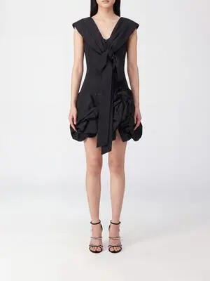 Magda Butrym Asymmetrical Draped Cotton And Silk-blend Mini Dress