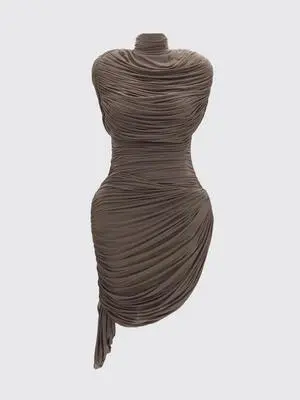 Magda Butrym High-neck Asymmetrical Mini Dress In Ruched Jersey