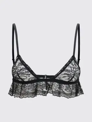 Dolce & Gabbana Triangle Lace Bra In A Cotton Blend With Adjustable Straps