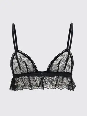 Dolce & Gabbana Triangle Lace Bra In A Cotton Blend With Adjustable Straps