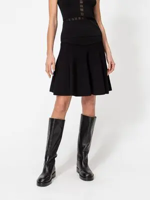 TWINSET Flared Viscose-knit Mini Skirt With Elasticated High Waist