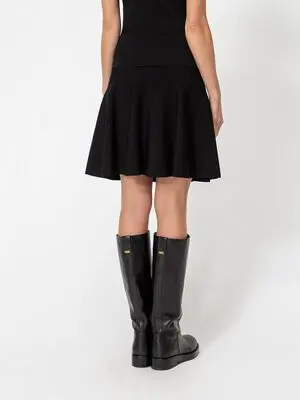 TWINSET Flared Viscose-knit Mini Skirt With Elasticated High Waist