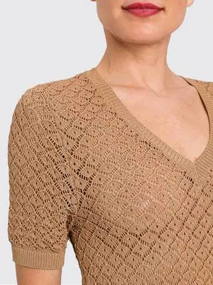 TWINSET Perforated Viscose Knit Top