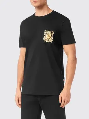 BILLIONAIRE Cotton Jersey T-shirt With Contrast Logo And Pocket - Black