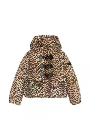 GANNI Mini Puffer In Leopard Nylon - Neutrals
