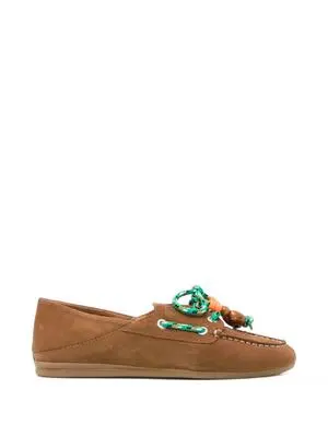 TORAL SHOES Tiwa Avellana Suede Mule Loafers