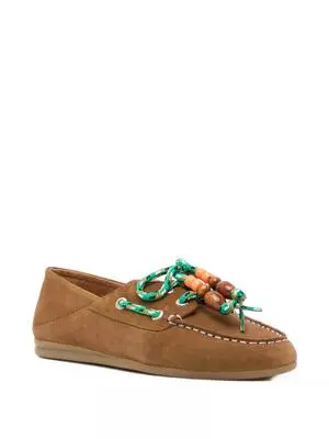 TORAL SHOES Tiwa Avellana Suede Mule Loafers
