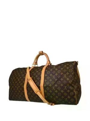 LOUIS VUITTON 1996 Monogram Keepall Bandouliere Duffle Bag - Brown