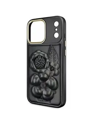 VELANTE Floral-appliqué Leather Iphone Case