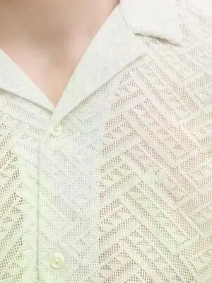 LINDBERGH Geometric-lace Camp-collar Shirt