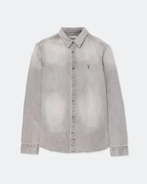 ALLSAINTS Gleason Denim Shirt - Grey