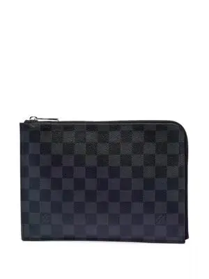 LOUIS VUITTON 2015 Damier Graphite Pochette Jour Pm Clutch Bag - Black