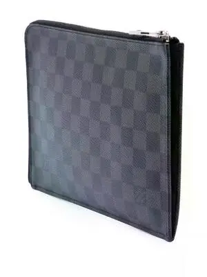 LOUIS VUITTON 2015 Damier Graphite Pochette Jour Pm Clutch Bag