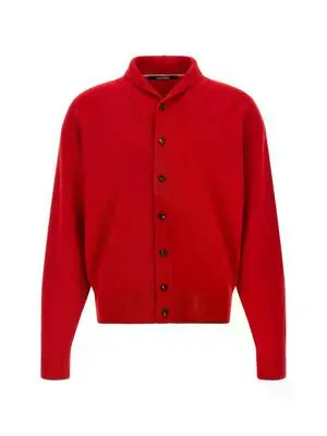 Jacquemus Shawl-collar Knitted Cardigan - Red