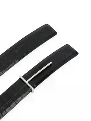 TOM FORD Printed Croc Slim T Belt