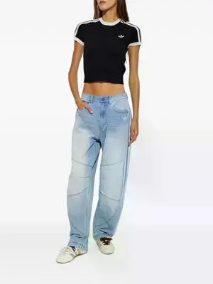 Adidas Side-stripe Tapered Jeans - Blue