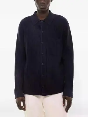 FURSAC Waffle-knit Button-up Polo Shirt