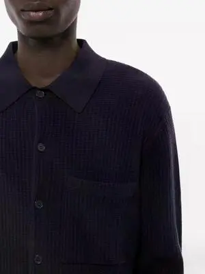 FURSAC Waffle-knit Button-up Polo Shirt