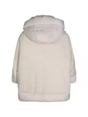 MOORER Hooded Panelled Coat - Neutrals