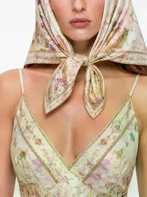 Camilla Adorned In Aranjuez Floral-print Scarf
