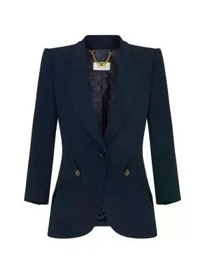 Elisabetta Franchi Jacket Made Of Lightweight Crêpe Fabric And Satin - Blue