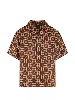 Amiri Ma Quad Silk Shirt - Brown