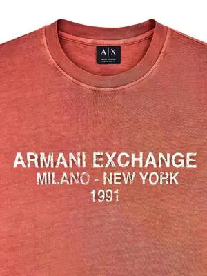 Armani Exchange Garment-dyed Logo-print Cotton T-shirt