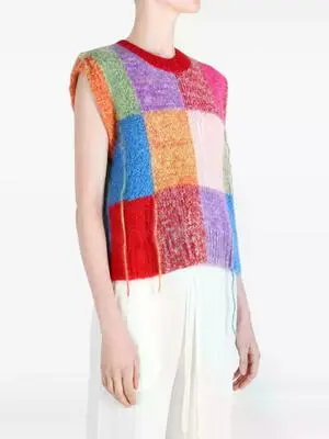 COMME DES GARÇONS TAO Patchwork Intarsia-knit Vest