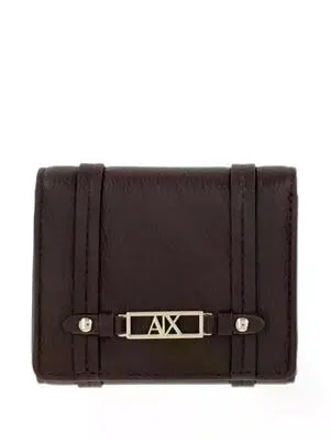 Armani Exchange Logo-plaque Pebbled-effect Wallet - Brown