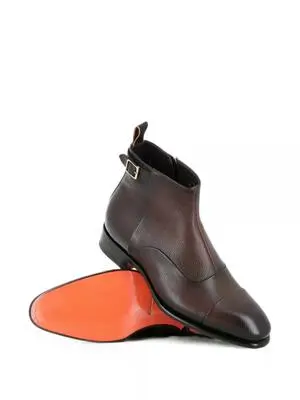 Santoni Buckle-detail Pebbled Boots
