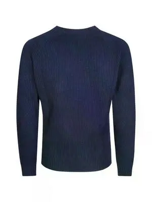 Altea Ribbed-knit Raglan-sleeve Sweater - Blue