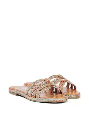 AQUAZZURA Playita Braided Leather Sandals
