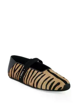 Fendi Academia Animal-print Ballet Flats - Neutrals