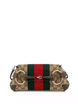 Gucci 2016-2026 Small Gg Canvas Horsebit Web Chain Satchel - Neutrals
