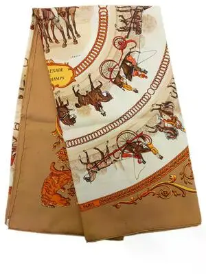 Hermès 20th Century La Promenade De Longchamps Silk Scarf 90 Scarves - Multicolour