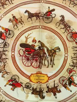 Hermès 20th Century La Promenade De Longchamps Silk Scarf 90 Scarves - Multicolour