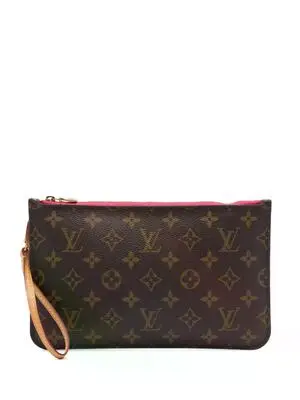 LOUIS VUITTON 2015 Monogram Neverfull Mm Pouch - Brown