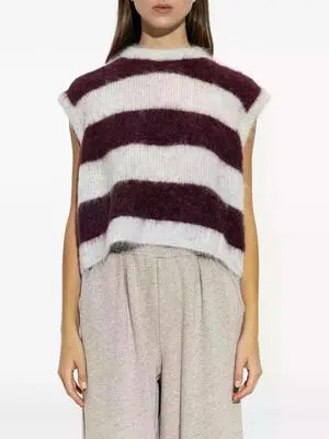 American Vintage Niby Striped Knit Vest - Neutrals