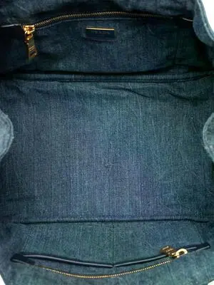 Prada 2013-2026 Denim Canapa Logo Tote Satchel